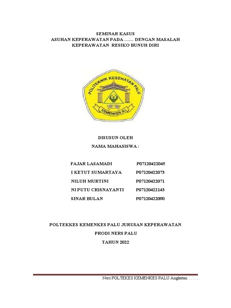 Askep Resiko Bunuh Diri Poltek | PDF