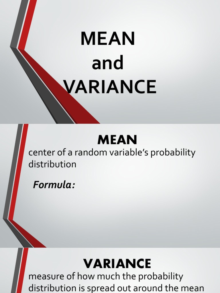 Mean Variance | PDF | Odds | Variance