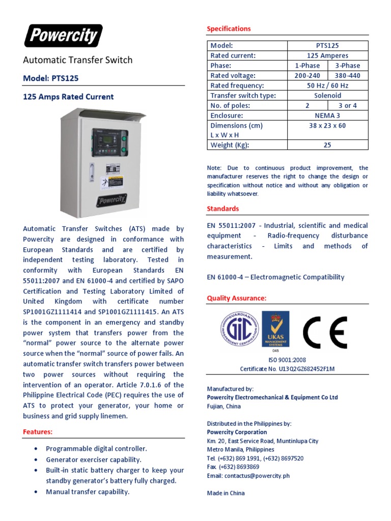 Power City | PDF | Electric Generator | Switch