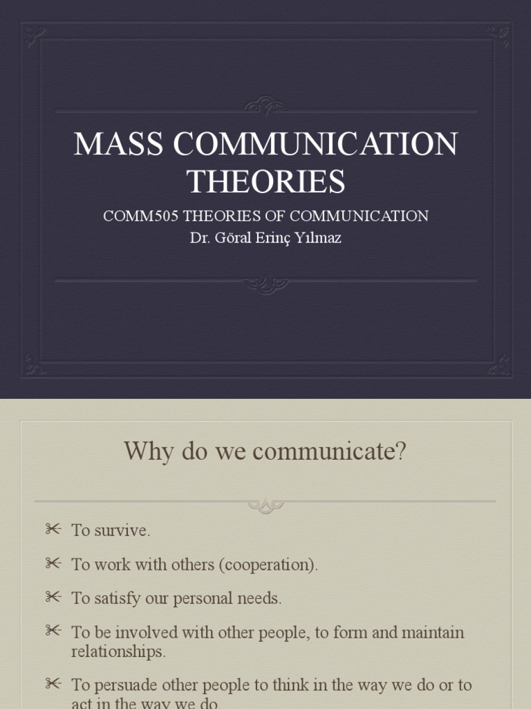 Mass Communication Theories | PDF | Theory | Scientific Method