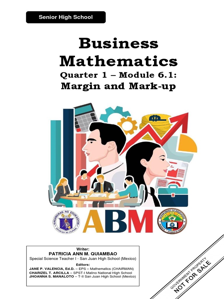 Business Mathematics Module 6.1 Margin and Mark Up | PDF | Gross Margin ...
