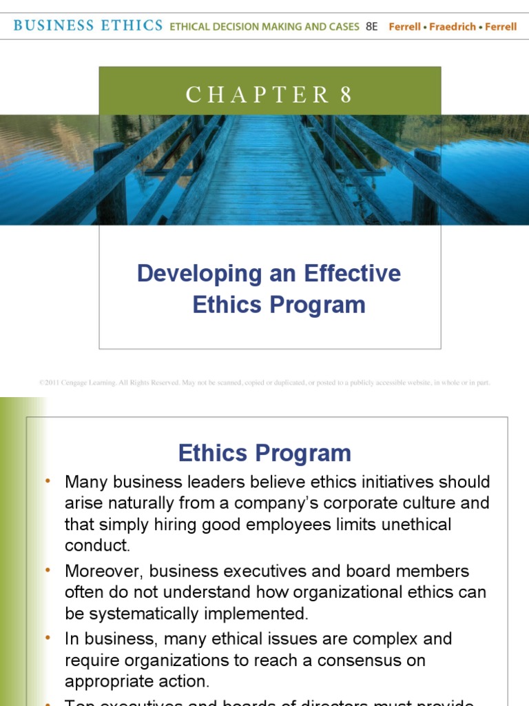 Week 8 Developing An Effective Ethics Program | PDF | Audit | Business