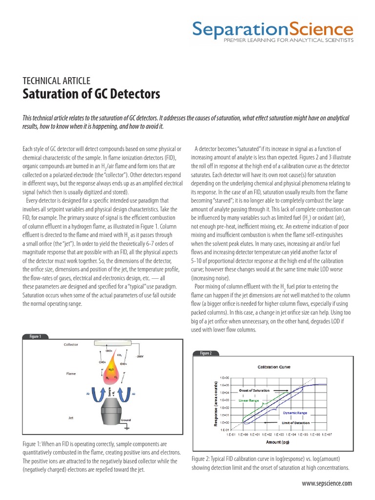 Understanding GC Detector Saturation | PDF | Gas Chromatography ...
