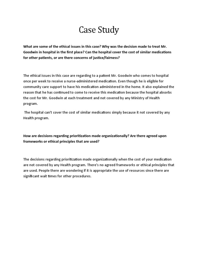 Ethical Issues in Hospital Medication Costs | PDF | Self-Improvement ...