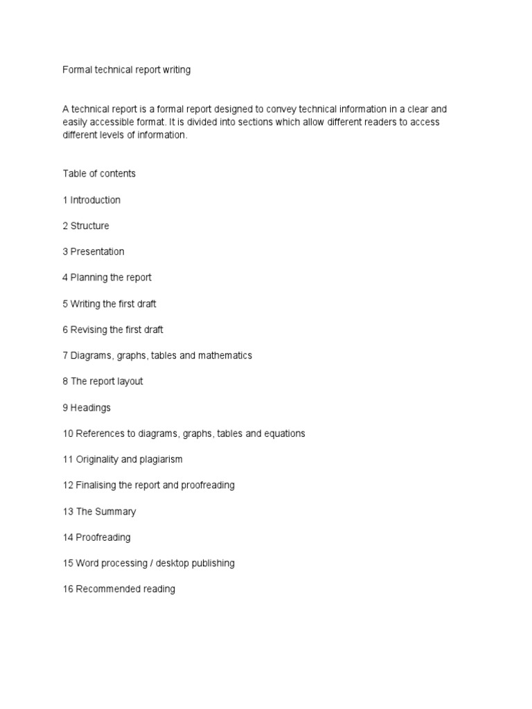 Formal Technical Report Writing | PDF
