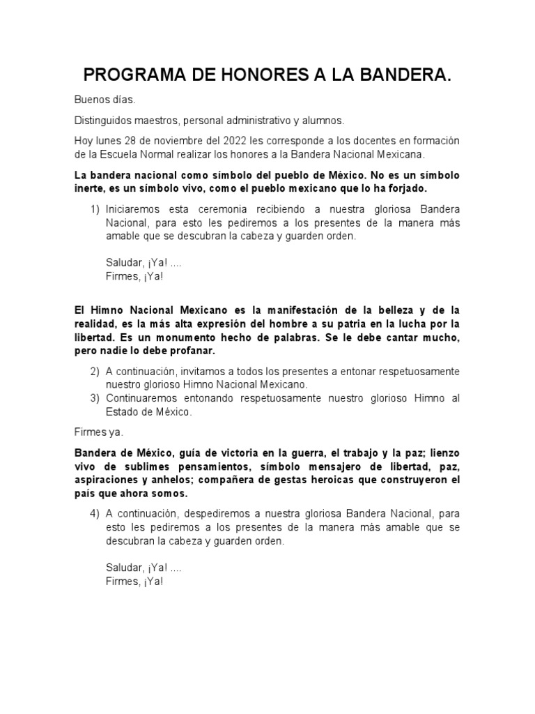 Programa de Honores A La Bandera | PDF | México
