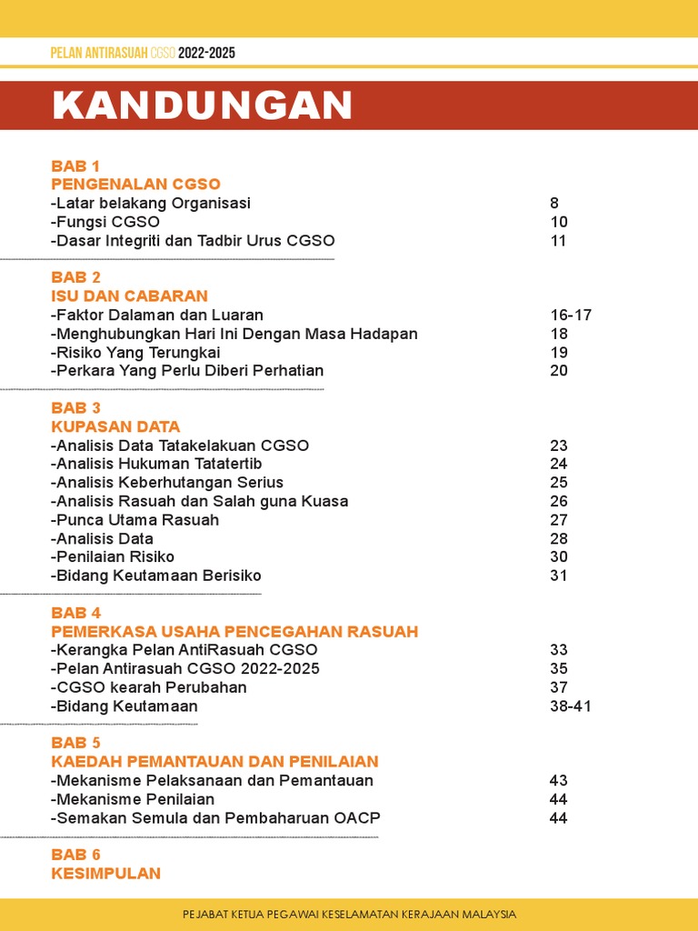 Pelan AntiRasuah CGSO 2022 2025 Web | PDF