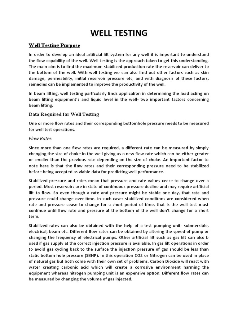 Well Testing | PDF | Pressure | Petroleum Reservoir