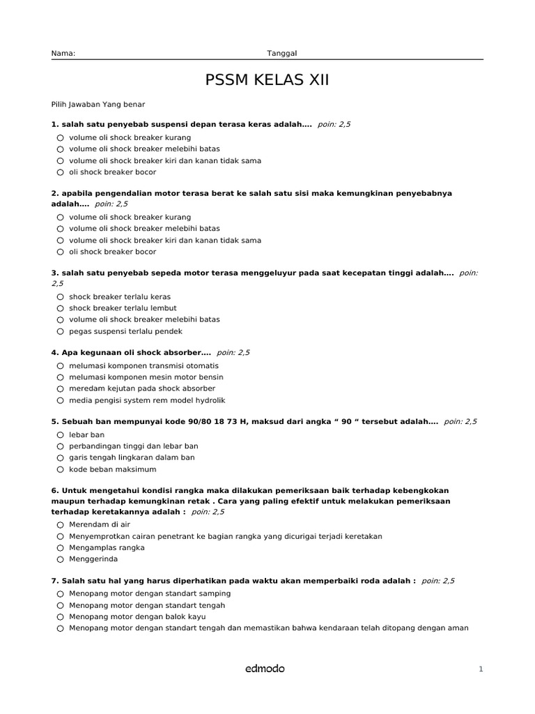 PSSM Kelas Xii | PDF