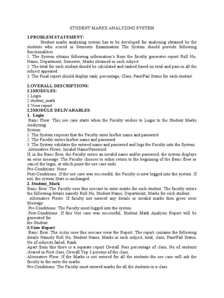 Student Marks Analyzing System | PDF | User (Computing) | Password