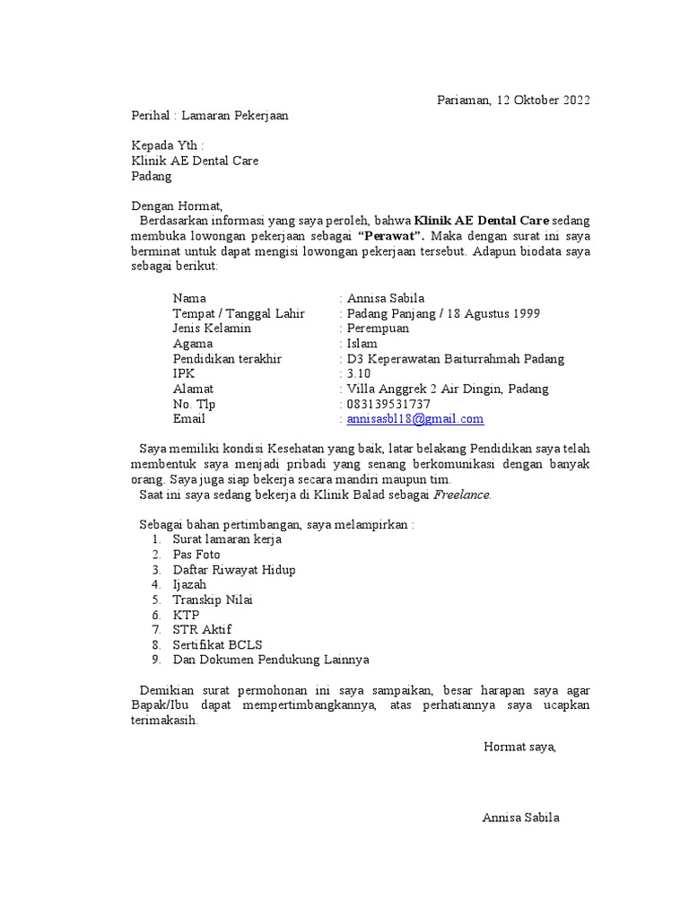 Klinik Ae Dental Care - Annisa Sabila | PDF