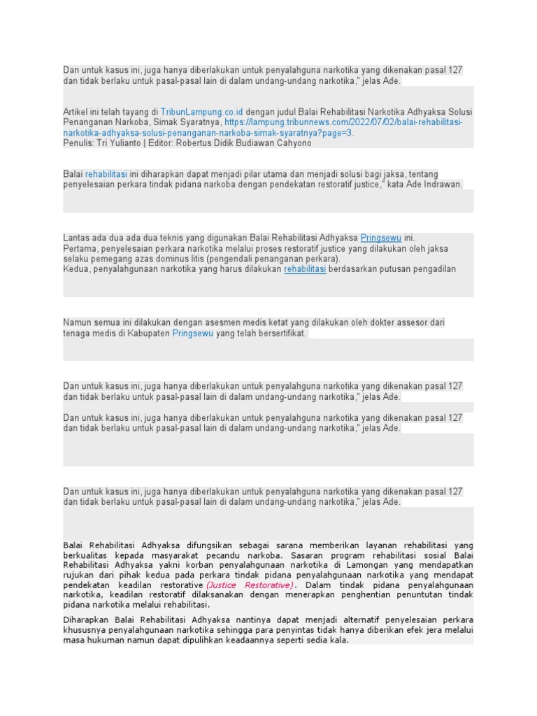 Rehab Narkoba | PDF