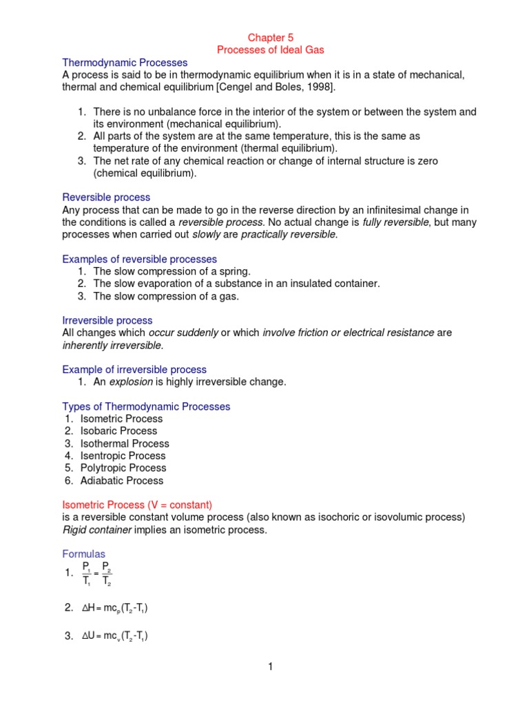 Thermodynamic Processes: Processes of Ideal Gas | PDF | Thermodynamic Equilibrium | Physical ...