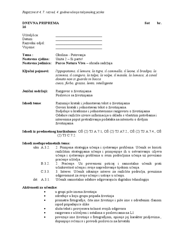 16 U2 Parco Natura Viva - Obrada | PDF