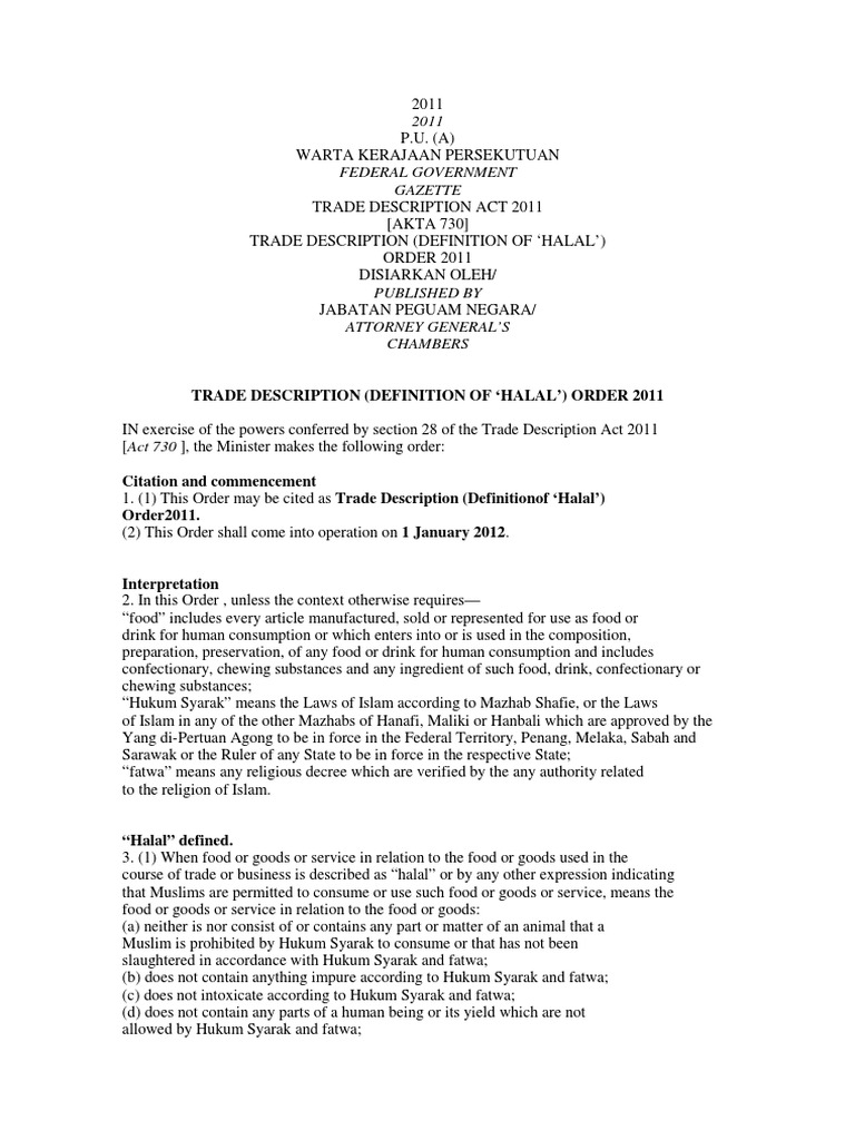 Trade Description Act 2011 | PDF | Foods | Fine (Penalty)