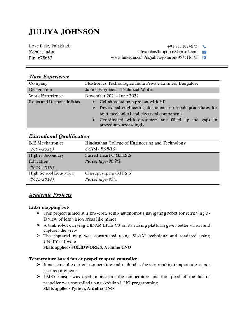 Resume 2022 | PDF | Robot | Robotics