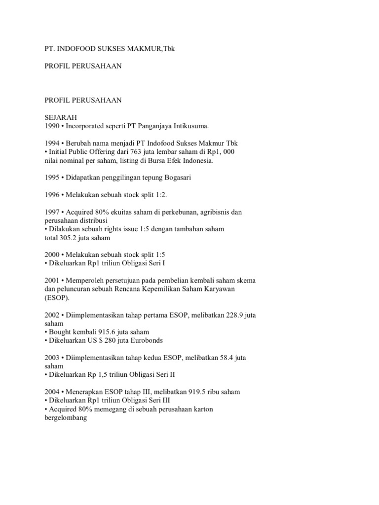 Profil Pt. Indofood | PDF