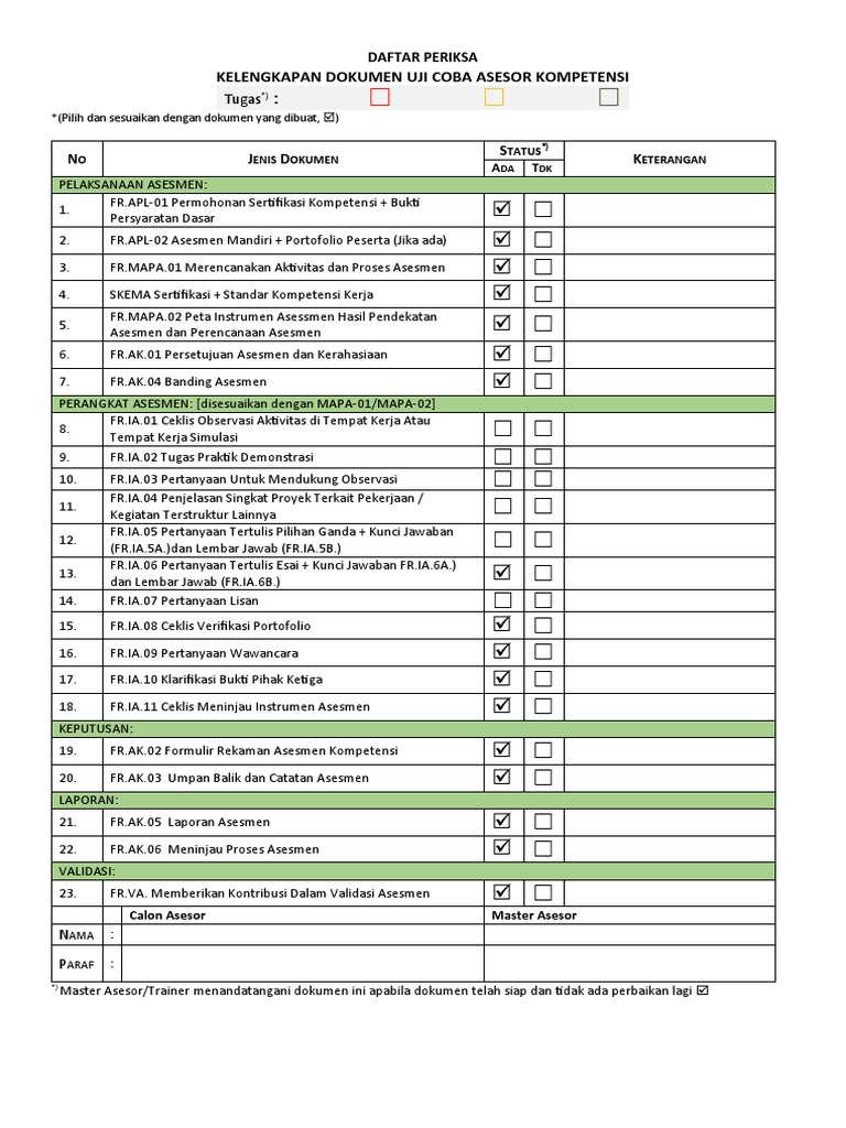 Daftar Periksa Dokumen | PDF | Teknologi & Rekayasa