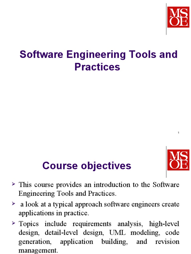 Se2030-01 Software Engineering Tools and Practices | PDF | Software ...