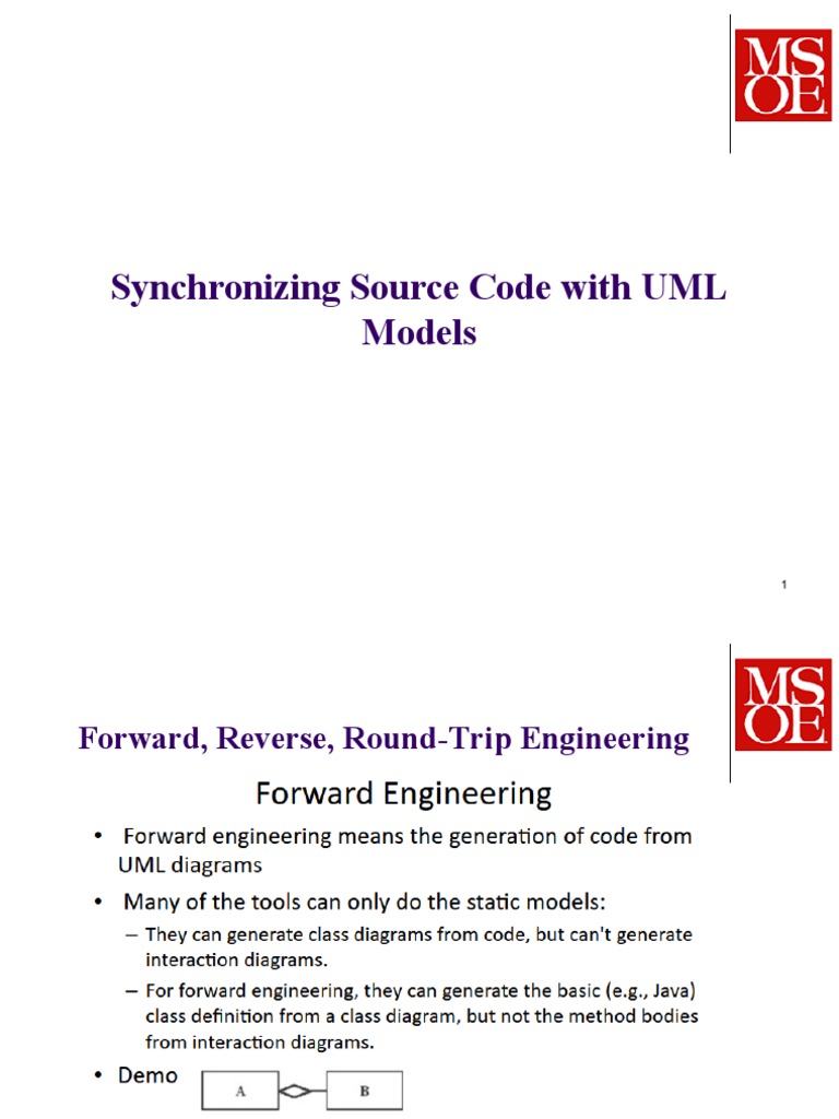 Se2030-03 Synchronizing Source Code With UML Models | Download Free PDF | Unified Modeling ...