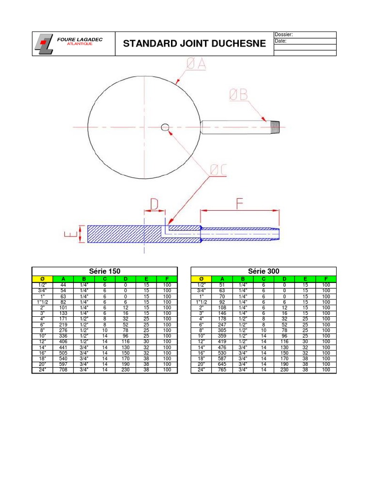 Standardisation des joints Duchesne | PDF | Technologie et ingénierie