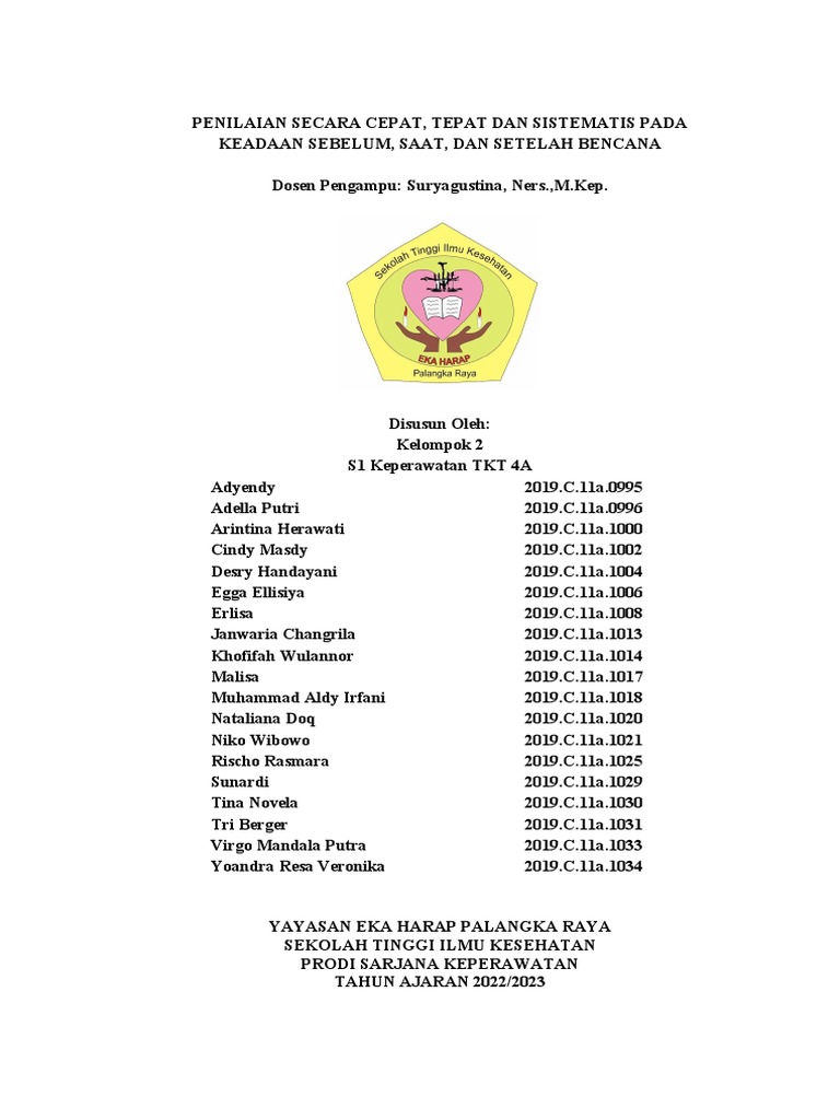 Kel 2 Makalah Kep. Bencana | PDF