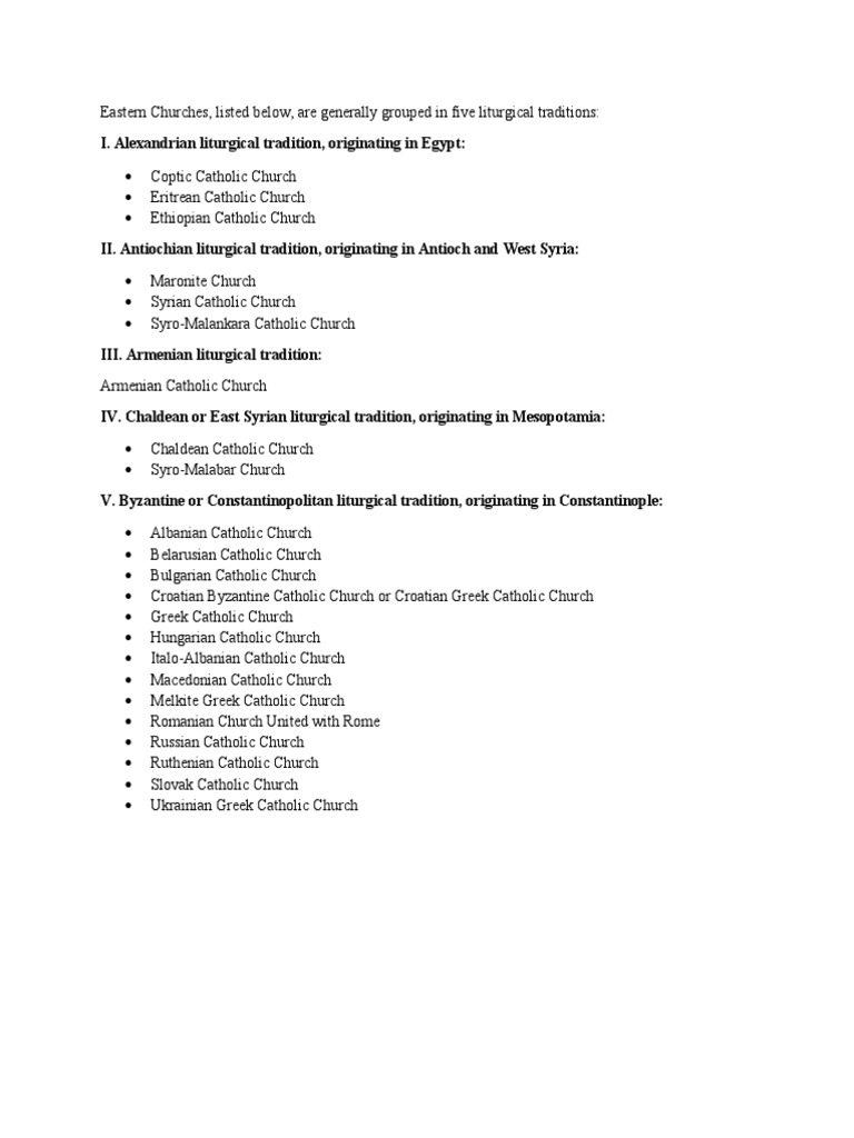 Eastern Churches | PDF