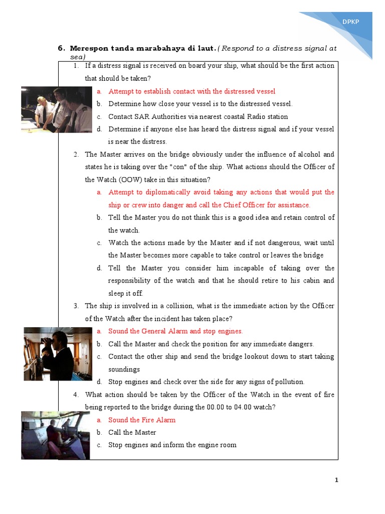 6 Respond To A Distress Signal at Sea.060717 | PDF | Water Transport ...