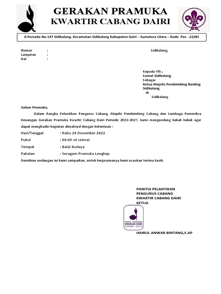 GERAKAN PRAMUKA Kop Surat | PDF
