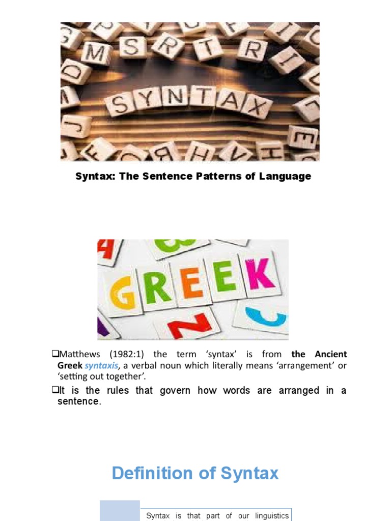 Week 6 Syntax | PDF | Language Arts & Discipline