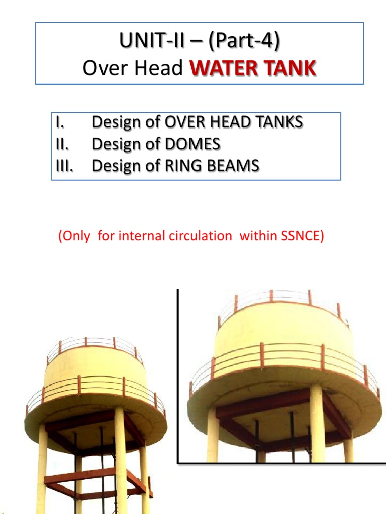 UNIT-II - (Part-4) OVERHEAD TANKS + DOMES + RING BEAMS | PDF | Dome ...