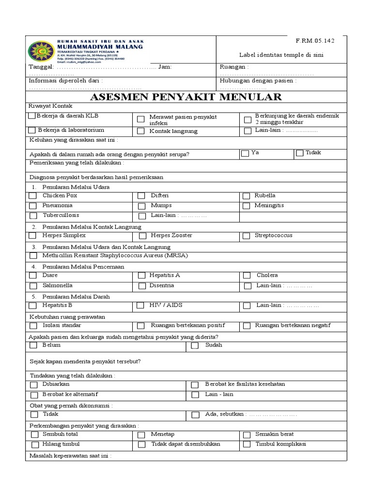Form Penyakit Menular | PDF