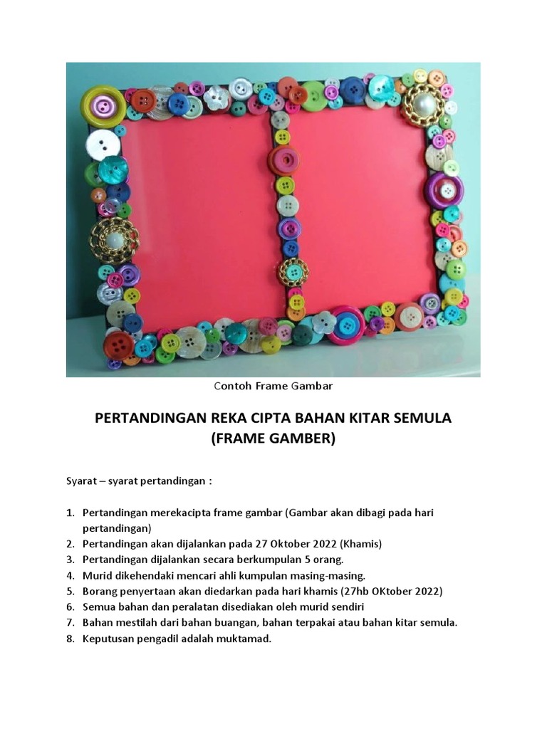 Pertandingan Reka Cipta Bahan Terbuang | PDF