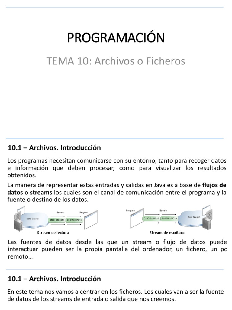 Manejo de Archivos en Java: Streams y Excepciones | PDF | Archivo de ...