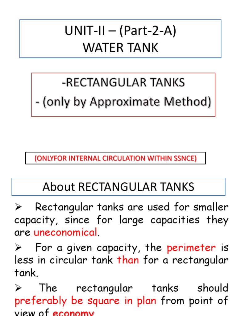 UNIT-II - (Part-2-A) RECTANGULAR TANK - APPROX METHOD | PDF | Bending | Wall