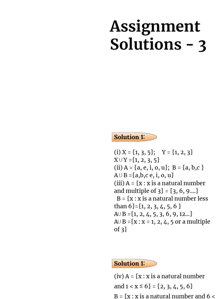 Set Theory Solutions - Union, Intersection and Cardinality of Sets | PDF | Field (Mathematics ...