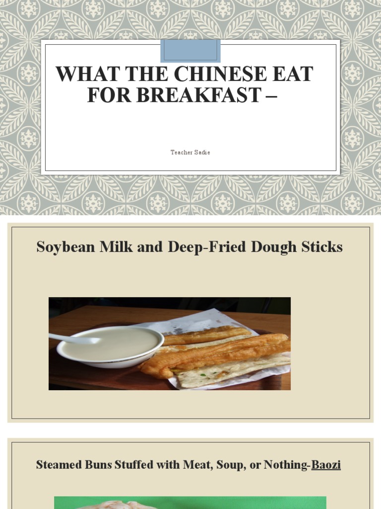 What The Chinese Eat For Breakfast | PDF