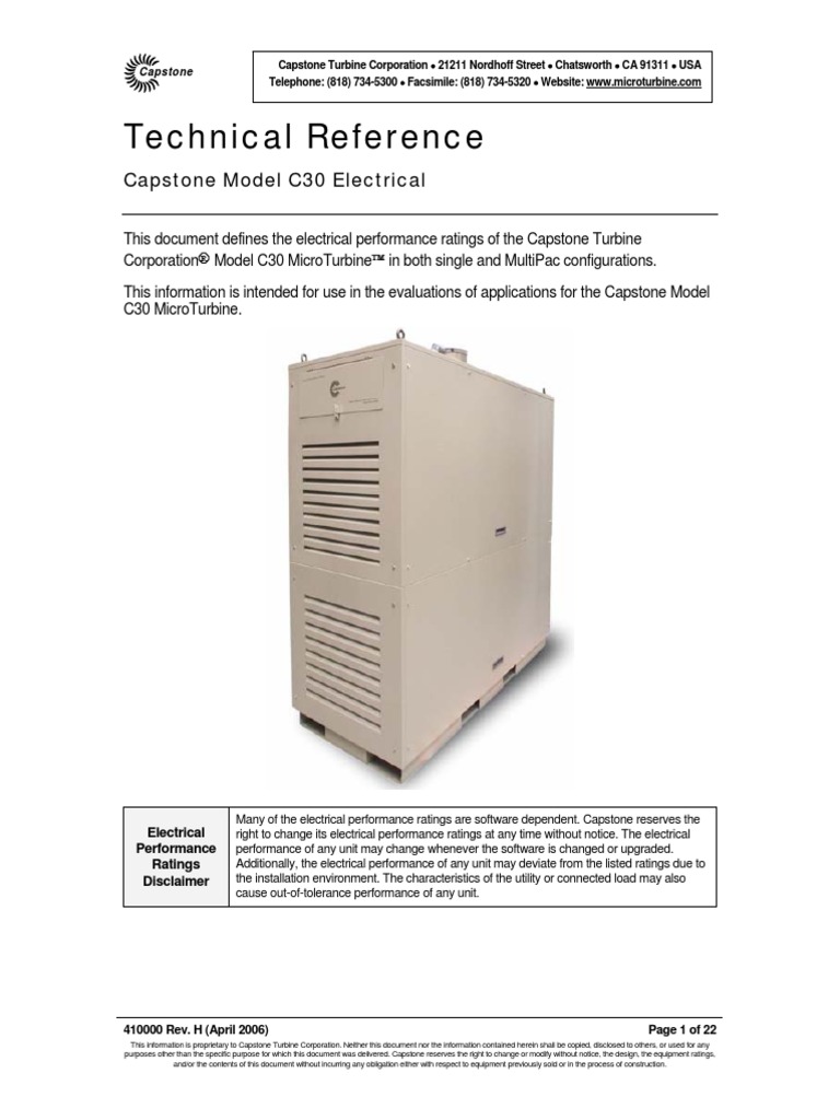 Model C30 Electrical Tech Ref | PDF | Celsius | Electrical Grid