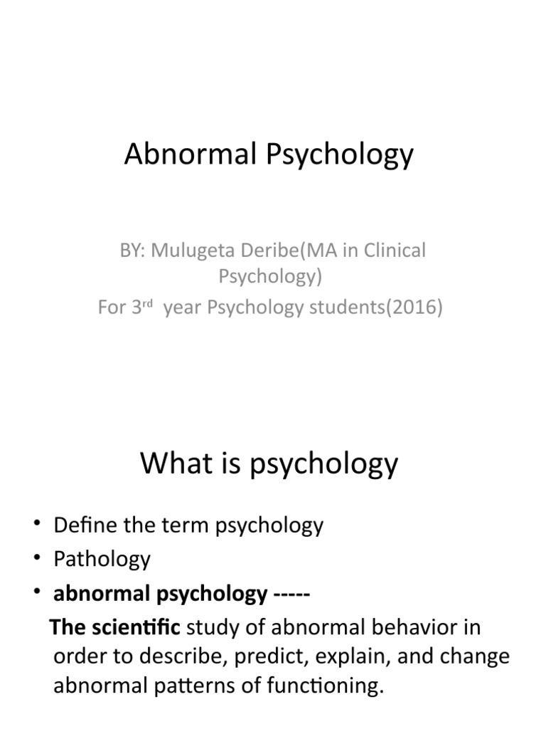 Abnormal Psychology | PDF | Mental Disorder | Diagnostic And ...