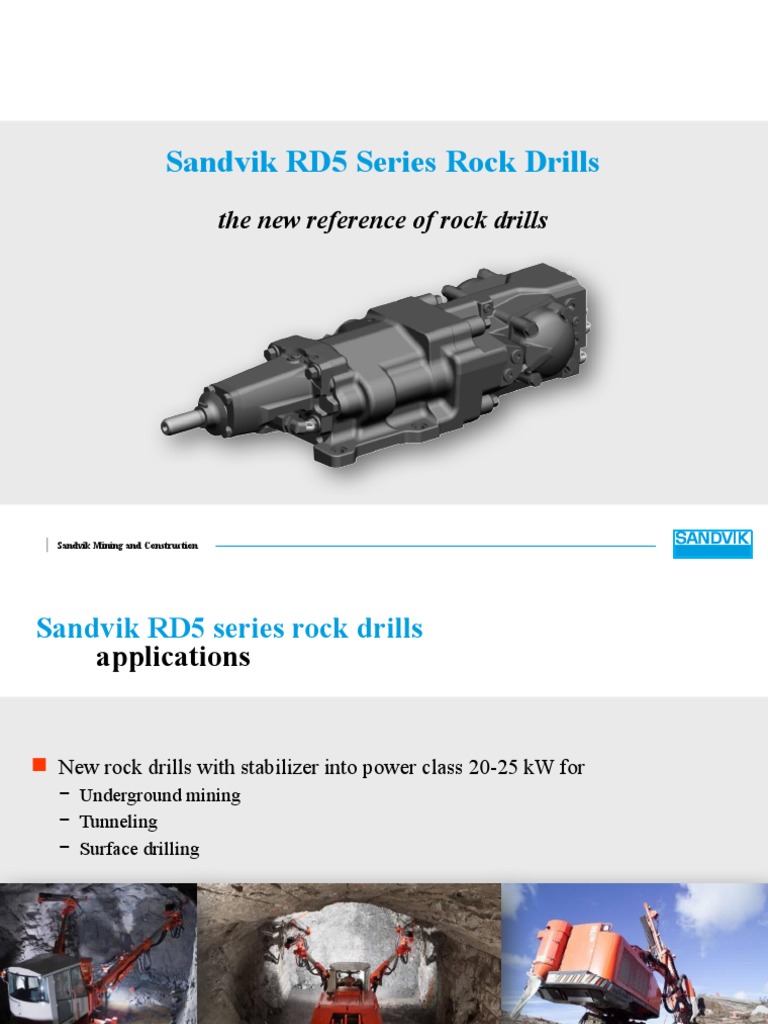 Sandvik RD5 Series Rock Drills Overview | PDF | Drill | Bearing ...