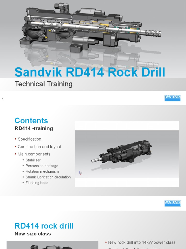 Sandvik RD414 Training Material 2015 | PDF | Bearing (Mechanical) | Drill