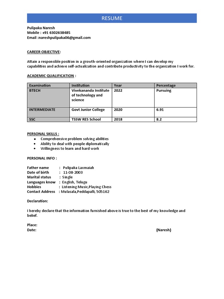 Naresh Resume | PDF