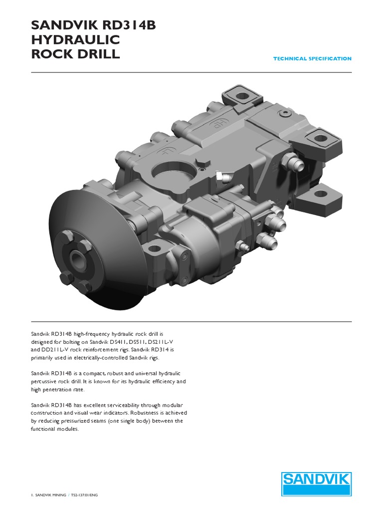 Sandvik RD314B TS2-137 - 01 | PDF | Drill | Electric Motor