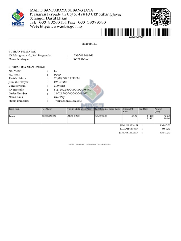 Resit Lesen MBSJ 1 | PDF
