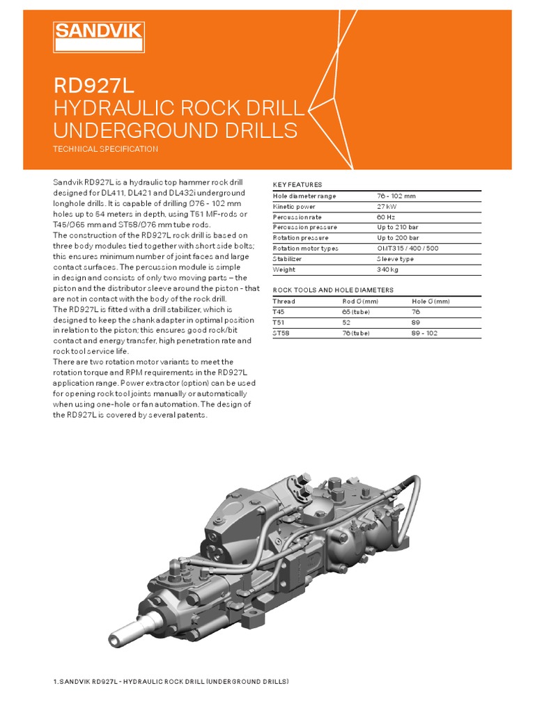 Sandvik RD927L (Underground Drills) TS2-356 - 01 | PDF | Drill ...