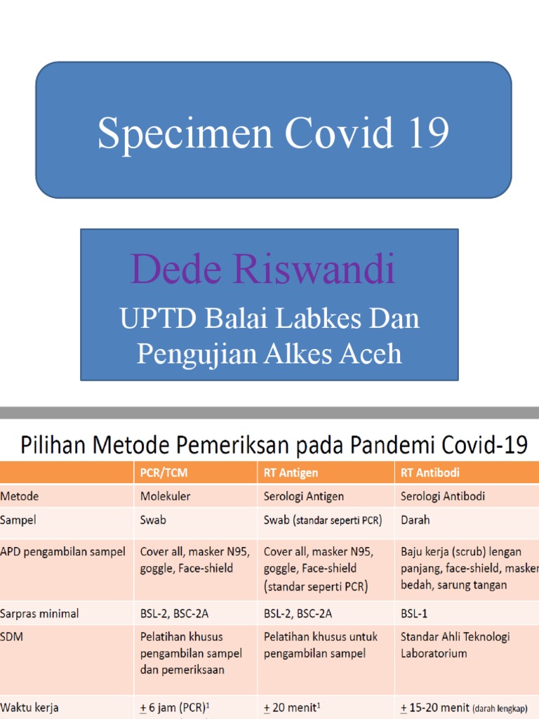 Pengambilan Sampel Naso Dan Oro RS PN | PDF