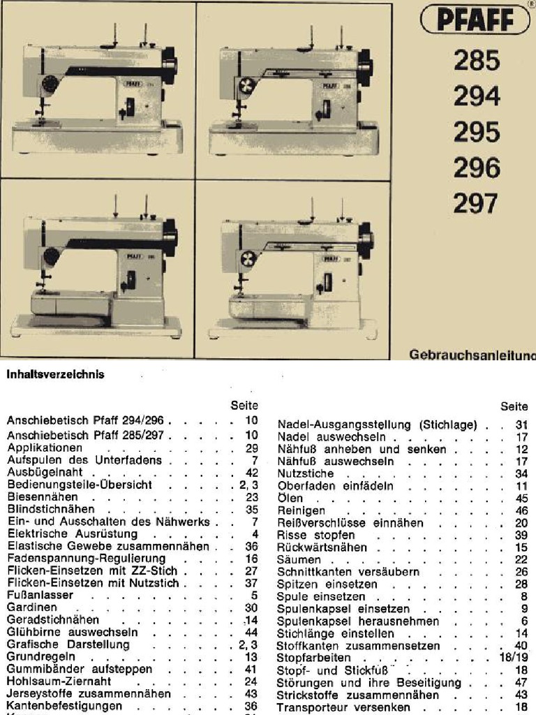 PFAFF 297 | PDF