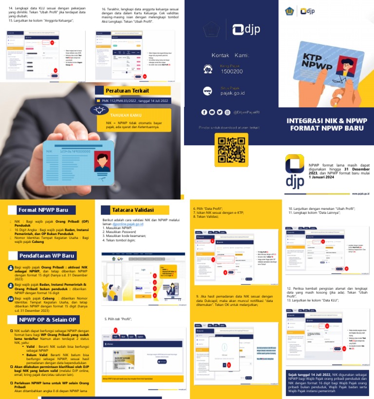 Leaflet NIK NPWP (Validasi Mandiri) | PDF