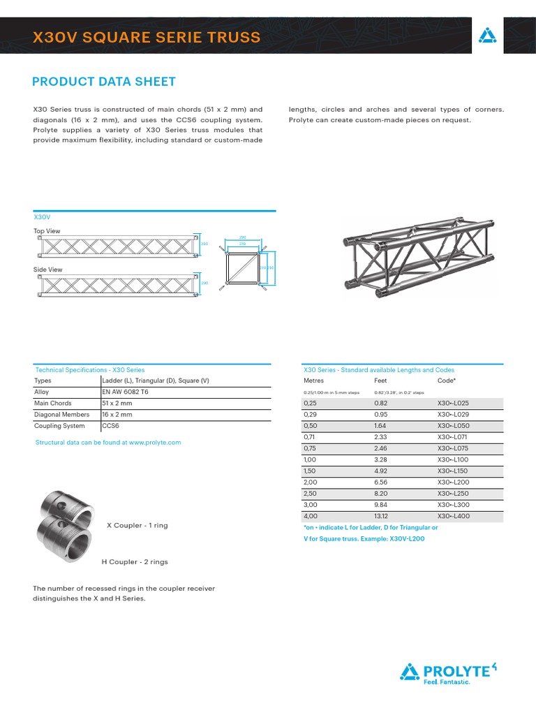 Product Data Sheet X30V | PDF | Truss | Bending