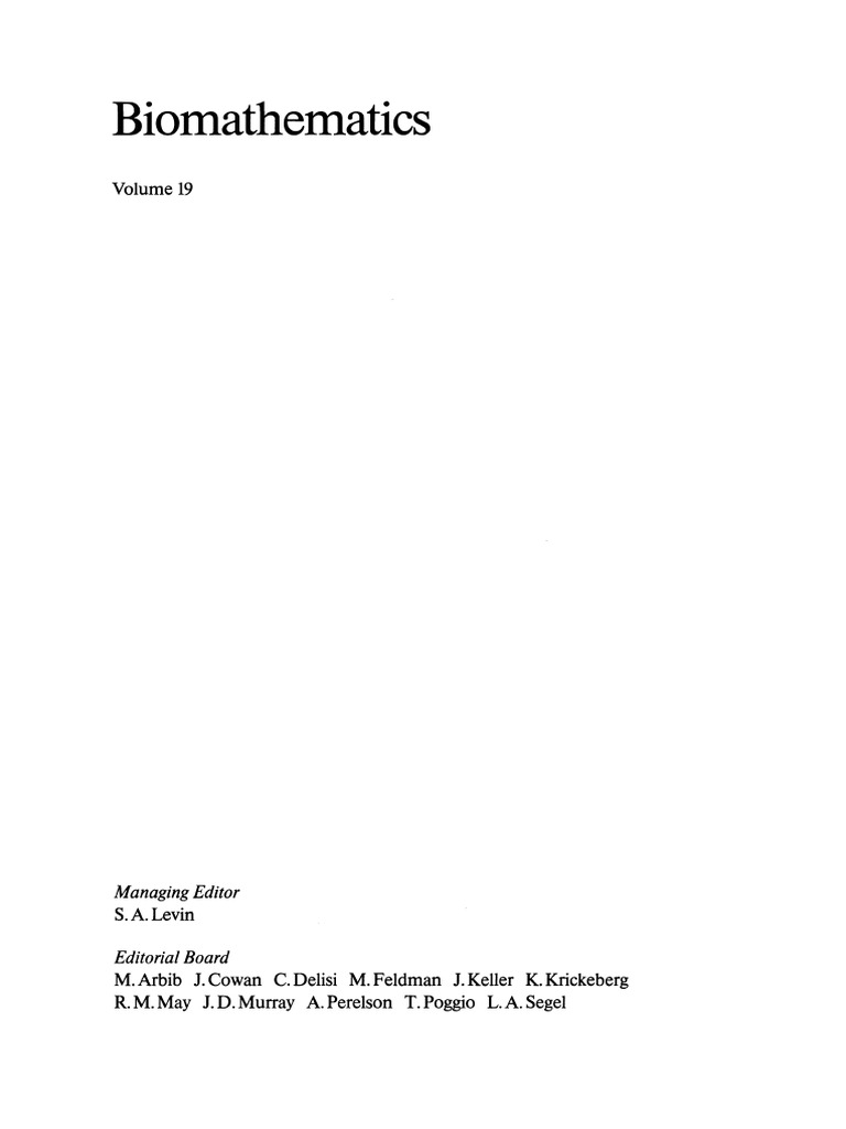 1989 Bookmatter MathematicalBiology | PDF | Waves